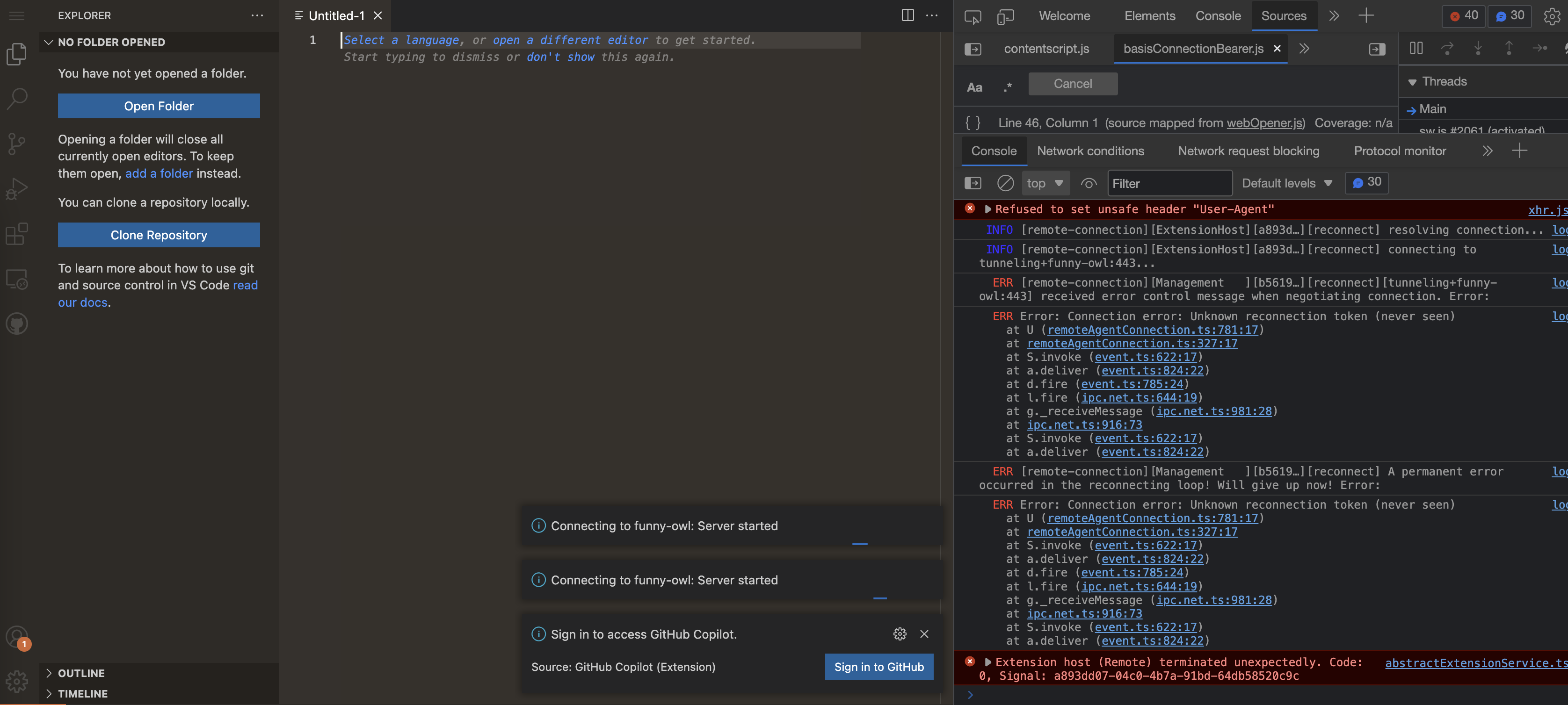 Permanent disconnect error did not result in "disconnected" UI · Issue ...