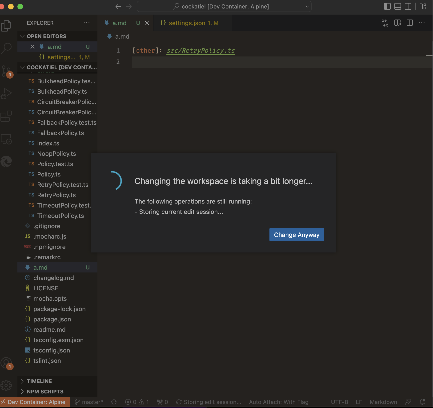 Spinner when changing workspaces with editSessions.autoStore · Issue ... Spinner when changing workspaces with editSessions.autoStore · Issue ...