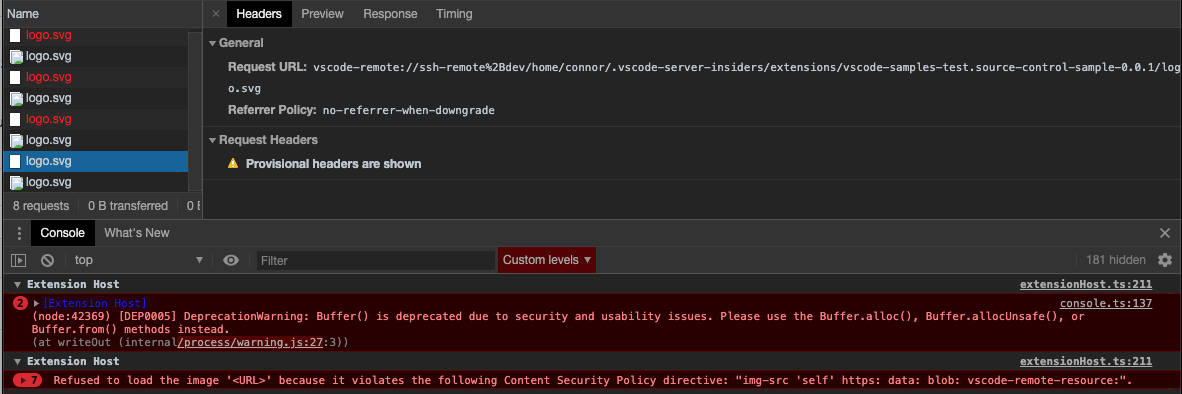 Icons Missing In Scm Provider View On Remote Ssh Instance · Issue 2115 · Microsoftvscode