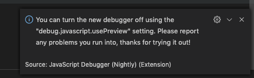 Increase js-debug adoption in Insiders · Issue #333 · microsoft/vscode-js-debug · GitHub