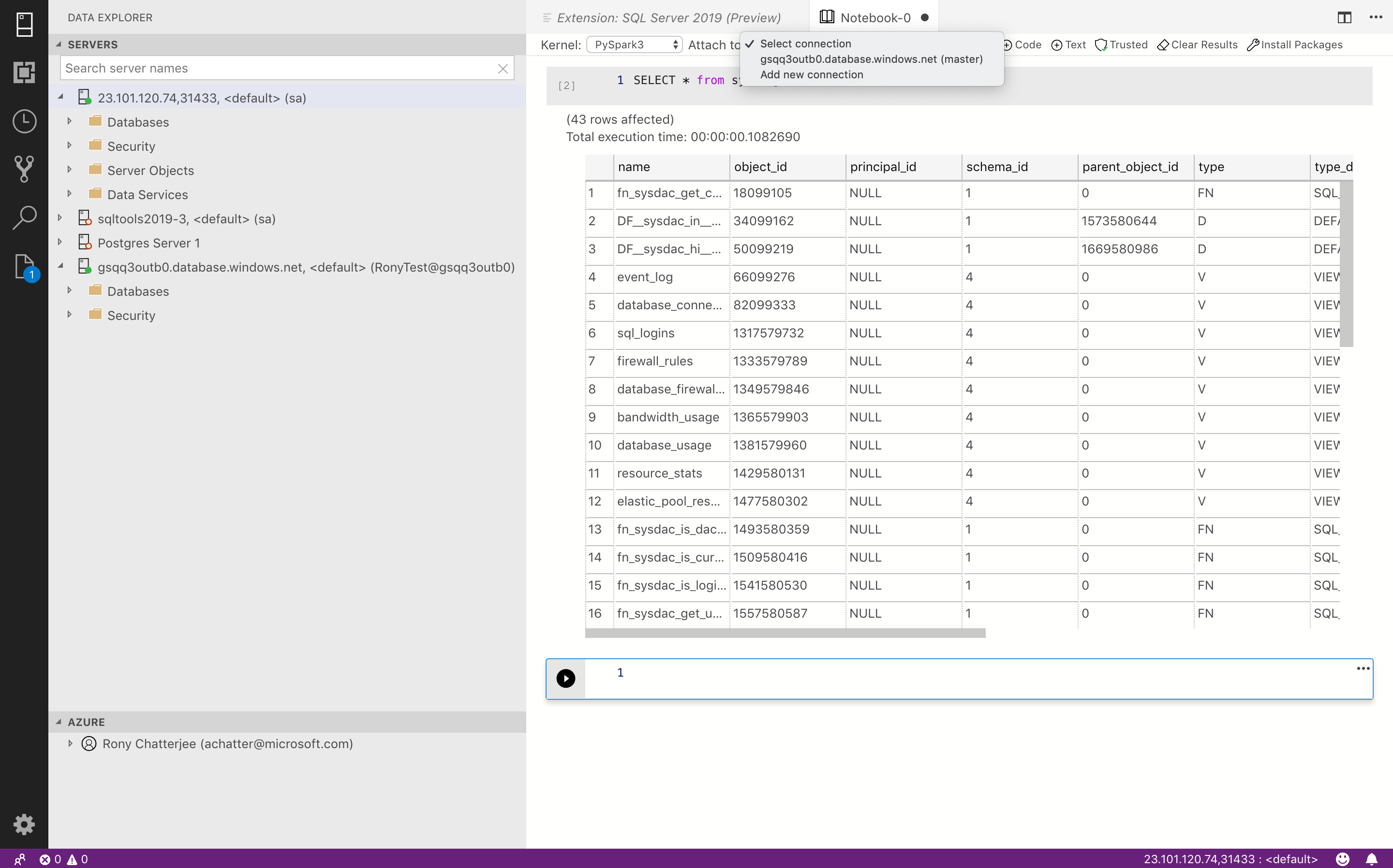 Switching from SQL to PySpark3 kernel is not finding the Master end point for the cluster ...