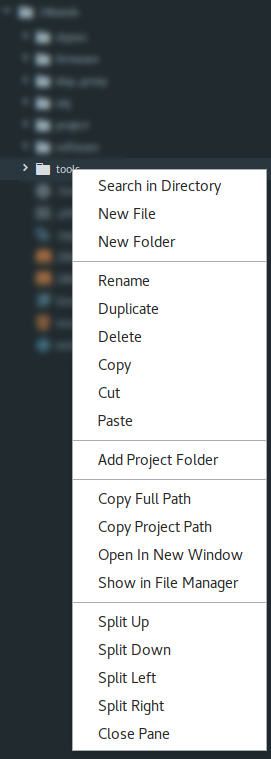When invoking context menu using keyboard in tree-view focus, the "Search in Directory" option ...