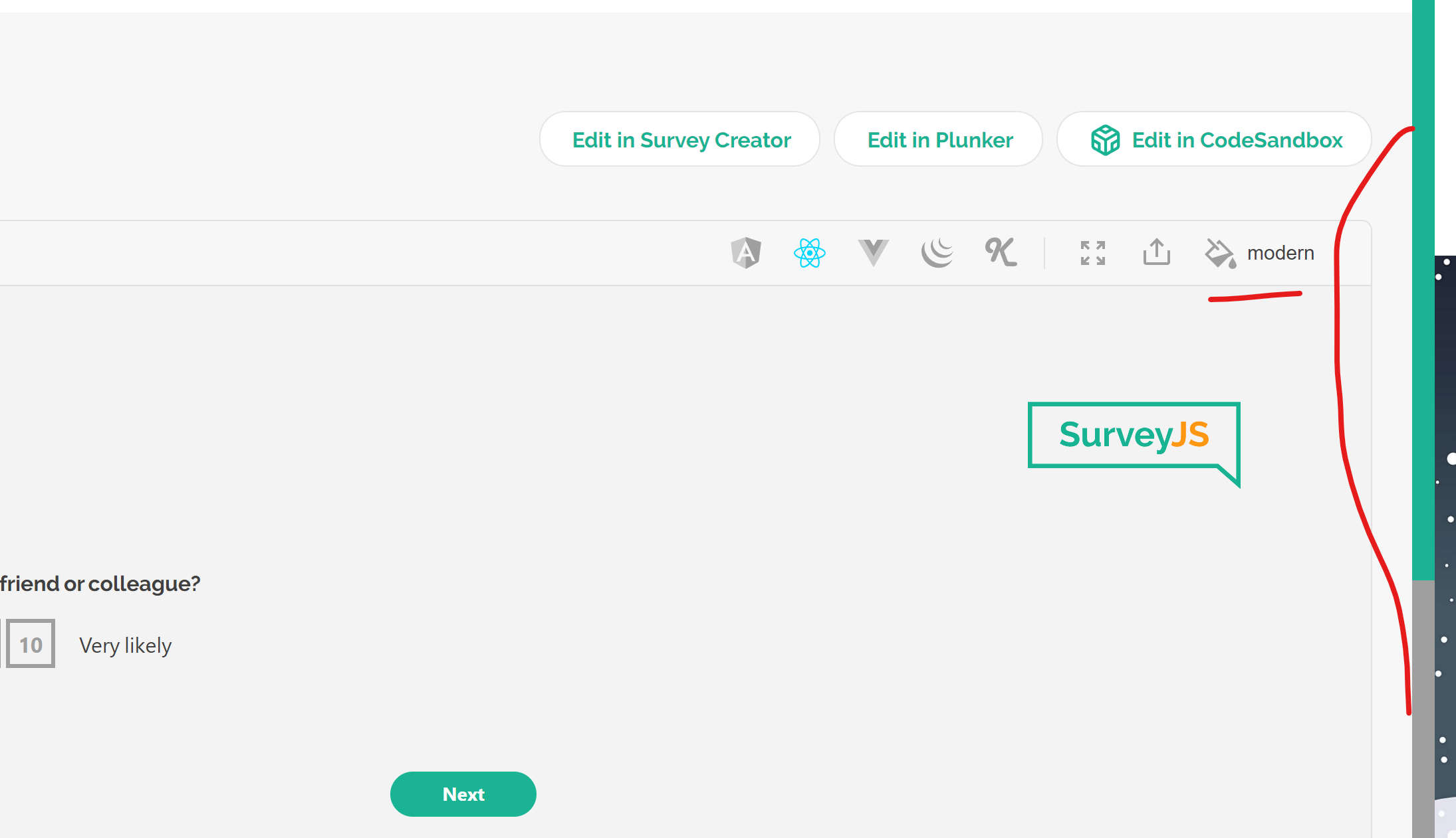 Modern theme modify globall scroll of the outer site · Issue #5442 · surveyjs/survey-library ...