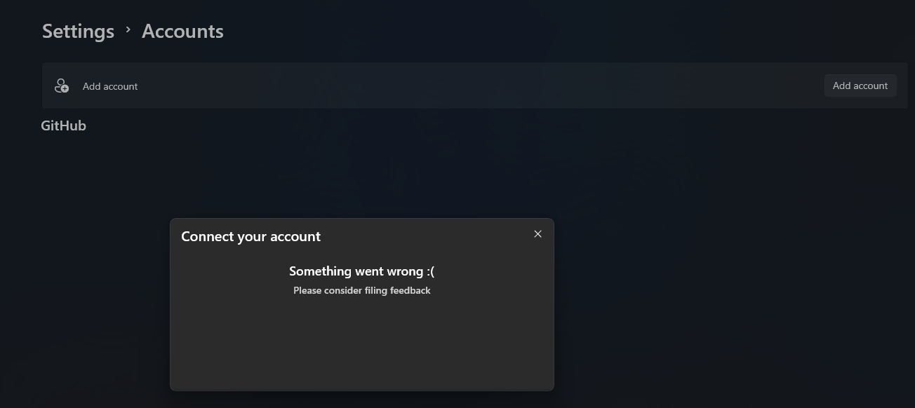 Error When Connecting Github · Issue 925 · Microsoftdevhome · Github