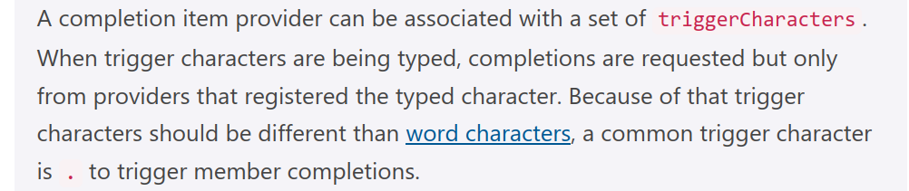 `registerCompletionItemProvider` `triggerCharacters` is ignored · Issue ...