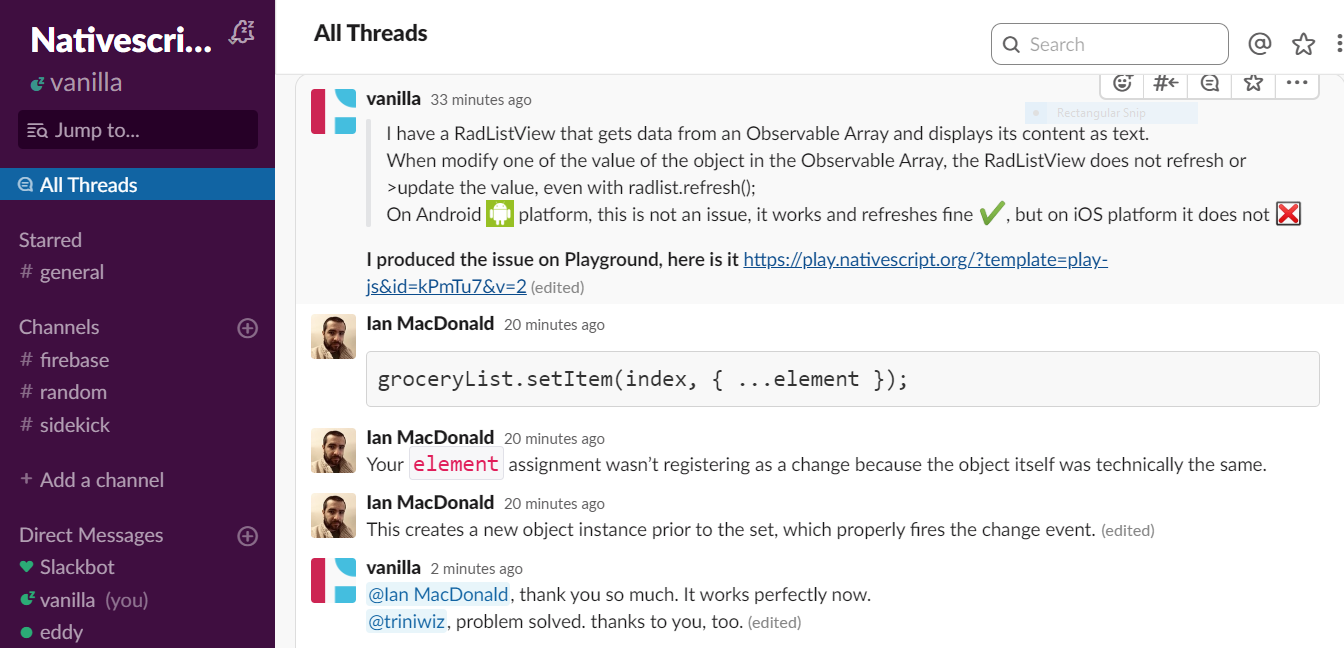 RadListView - Data Refresh issue on ios. · Issue #48 · ProgressNS/nativescript-ui-feedback · GitHub