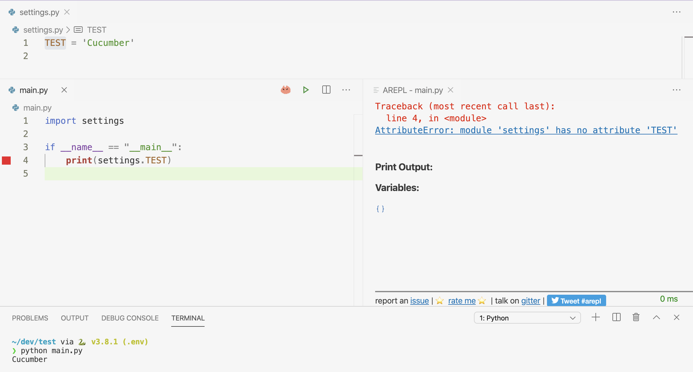 Projects's `settings.py` got shadowed by AREPL's `settings.py` · Issue #314 · Almenon/AREPL ...