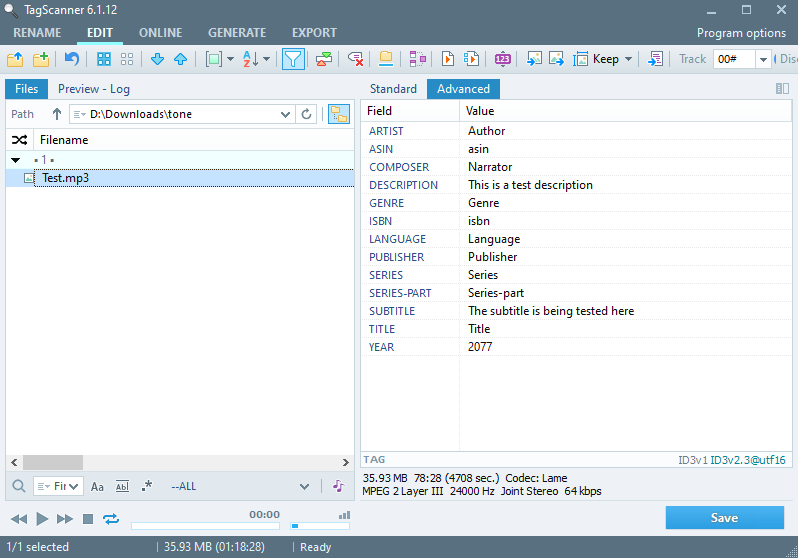 [Bug]: ID3 tags not recognized · Issue #1040 · advplyr/audiobookshelf · GitHub