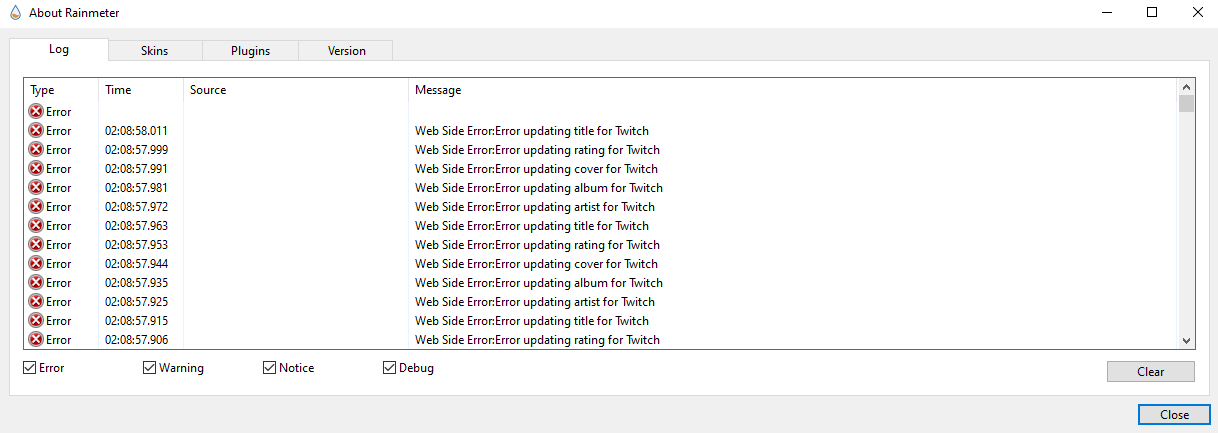 Web Side Error for Twitch · Issue #71 · tjhrulz/WebNowPlaying · GitHub