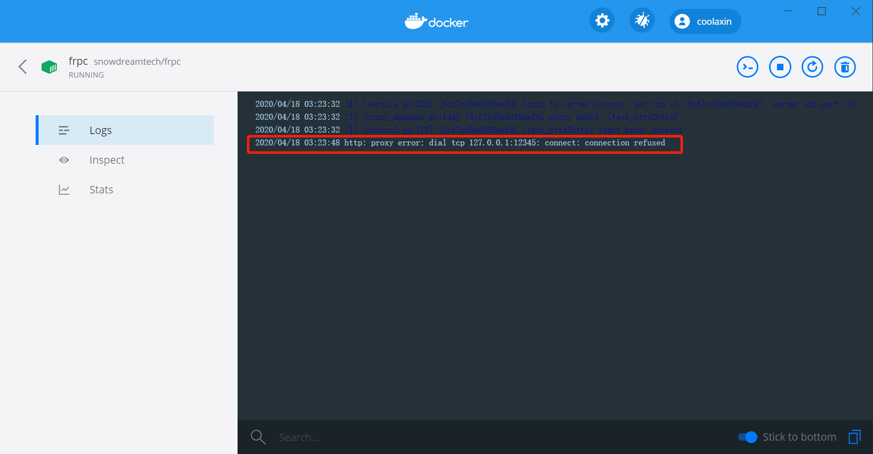 frpc 容器启动报：http connect refused · Issue #9 · snowdreamtech/frp · GitHub
