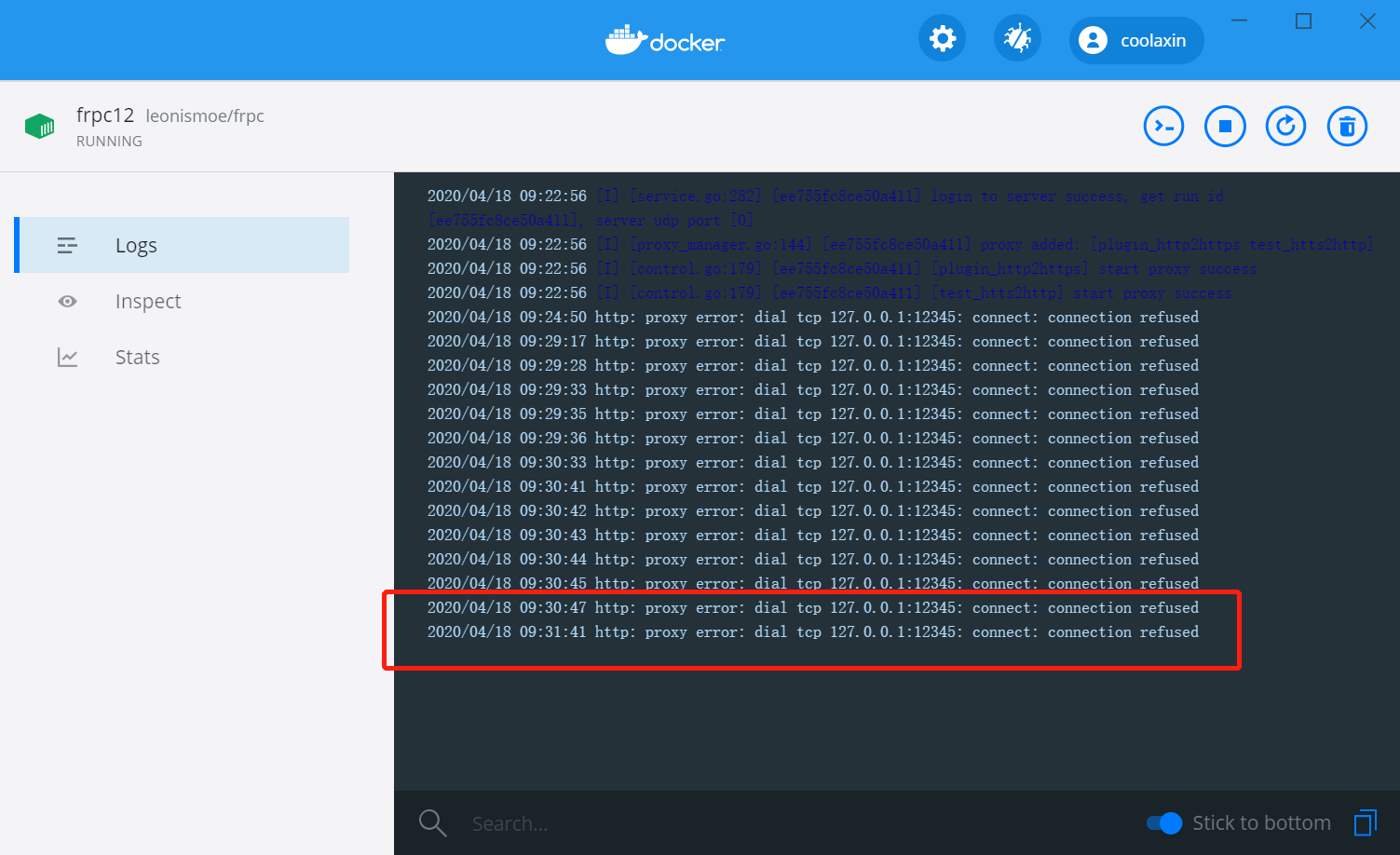 frpc 容器启动报：http connect refused · Issue #9 · snowdreamtech/frp · GitHub