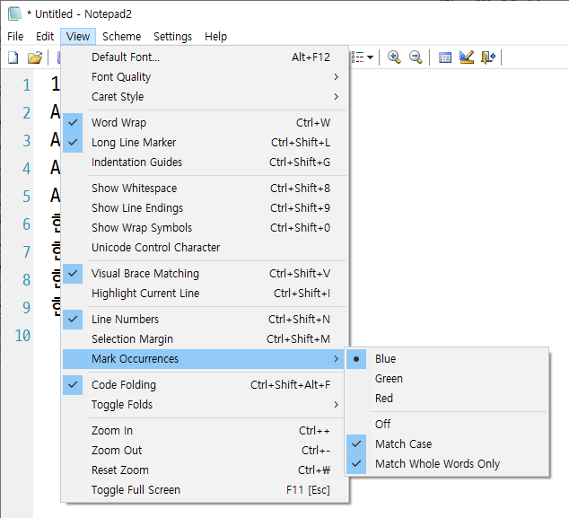 Mark Occurrences Doesnt Work With Korean · Issue 78 · Zufuliunotepad4 · Github