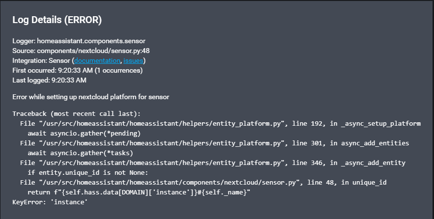 Nextcloud Integration - often fails after HA restart · Issue #40122 ...