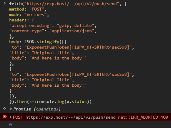 Expo Notifications Ios Error Encountered While Fetching Expo Token Expected An Ok Response