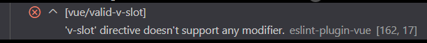 Vuetify v-slot:item.foo. 'v-slot' directive doesn't support any modifier. · Issue #2147 · vuejs ...