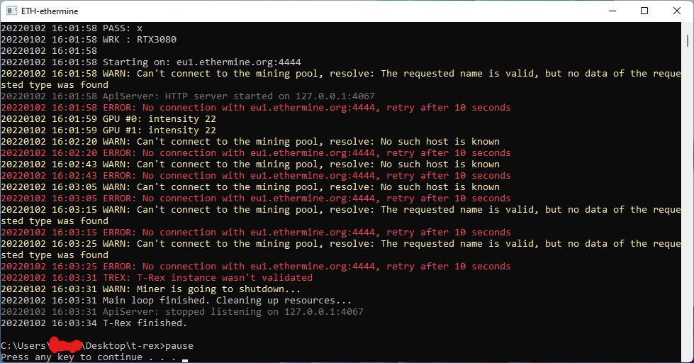 T-Rex instance wasn't validated issue. · Issue #984 · trexminer/T-Rex ...