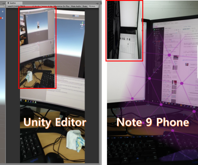 There are different results for camera texture in the editor and mobile ...