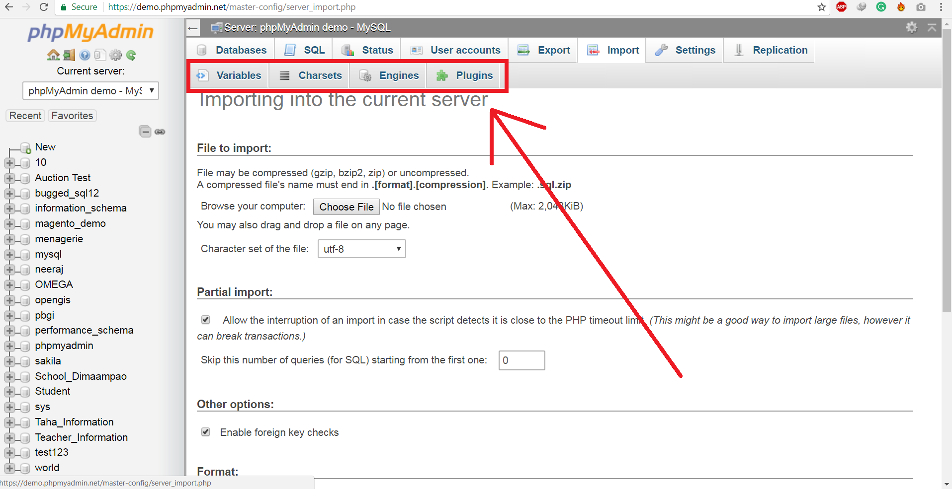 Problem in top navigation of "Import" page only · Issue #13542 · phpmyadmin/phpmyadmin · GitHub