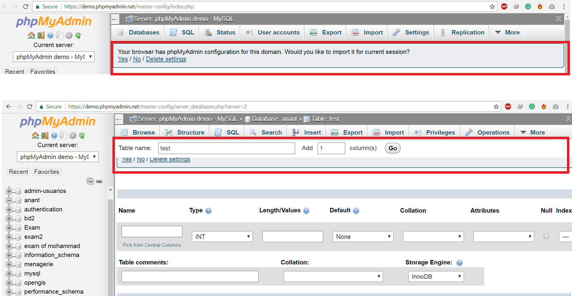 On create table page table name input comes over "import configuration" message · Issue #13584 ...