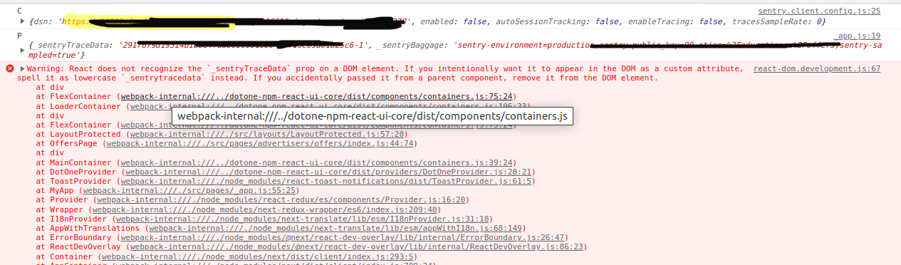 Enabled False Still Sending Sentrytracedata In Props · Issue 8632