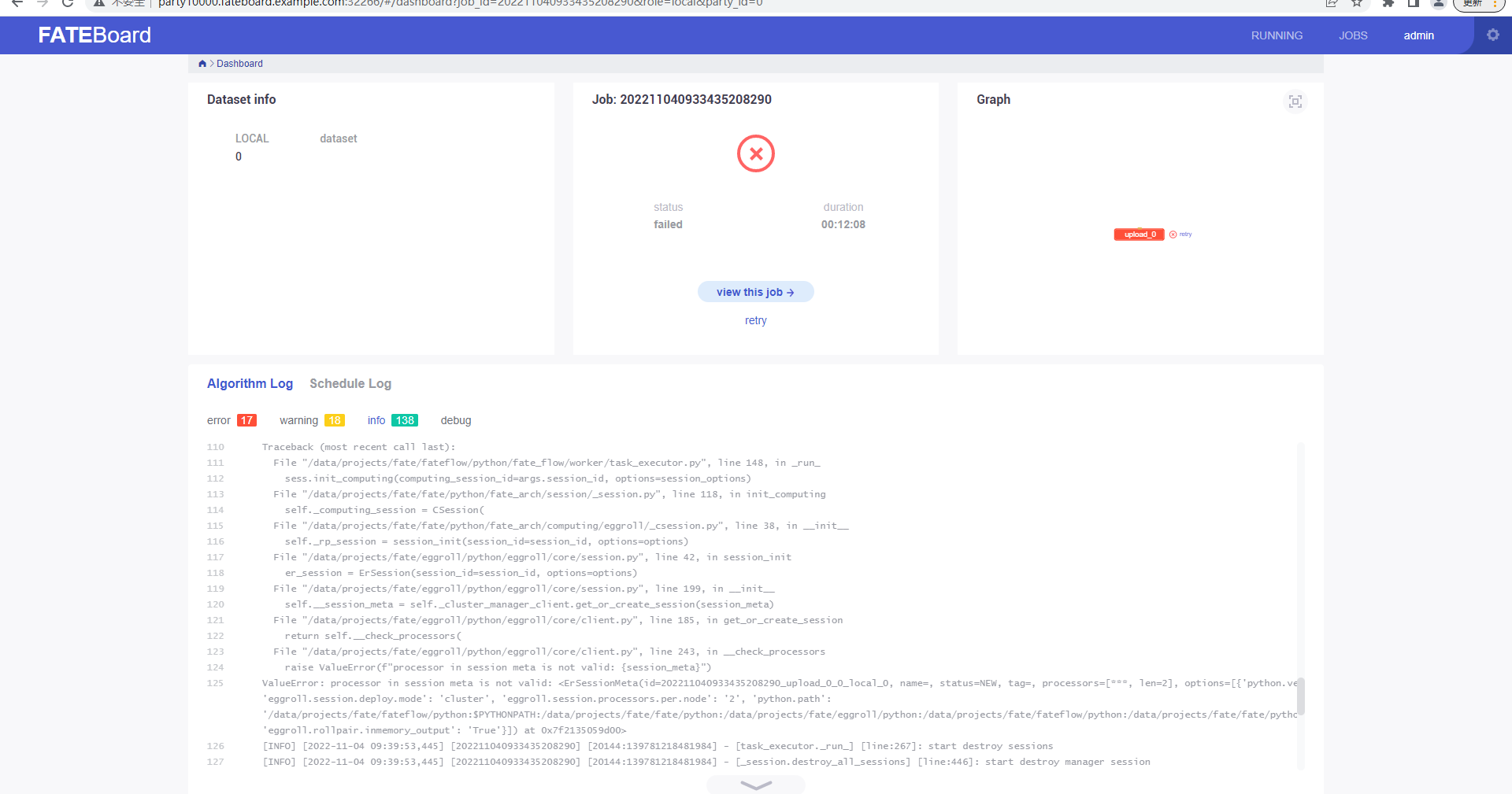 kubefate连接自己的mysql数据库，在执行upload时报错 · Issue #793 · FederatedAI/KubeFATE · GitHub