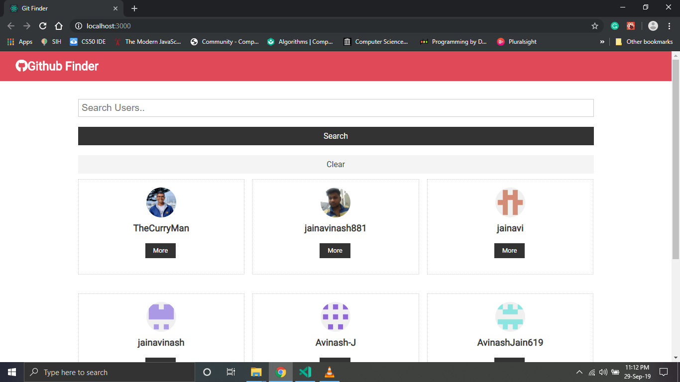 GitHub - jainavinash881/GitHub-Finder: My First hands on React, used ...