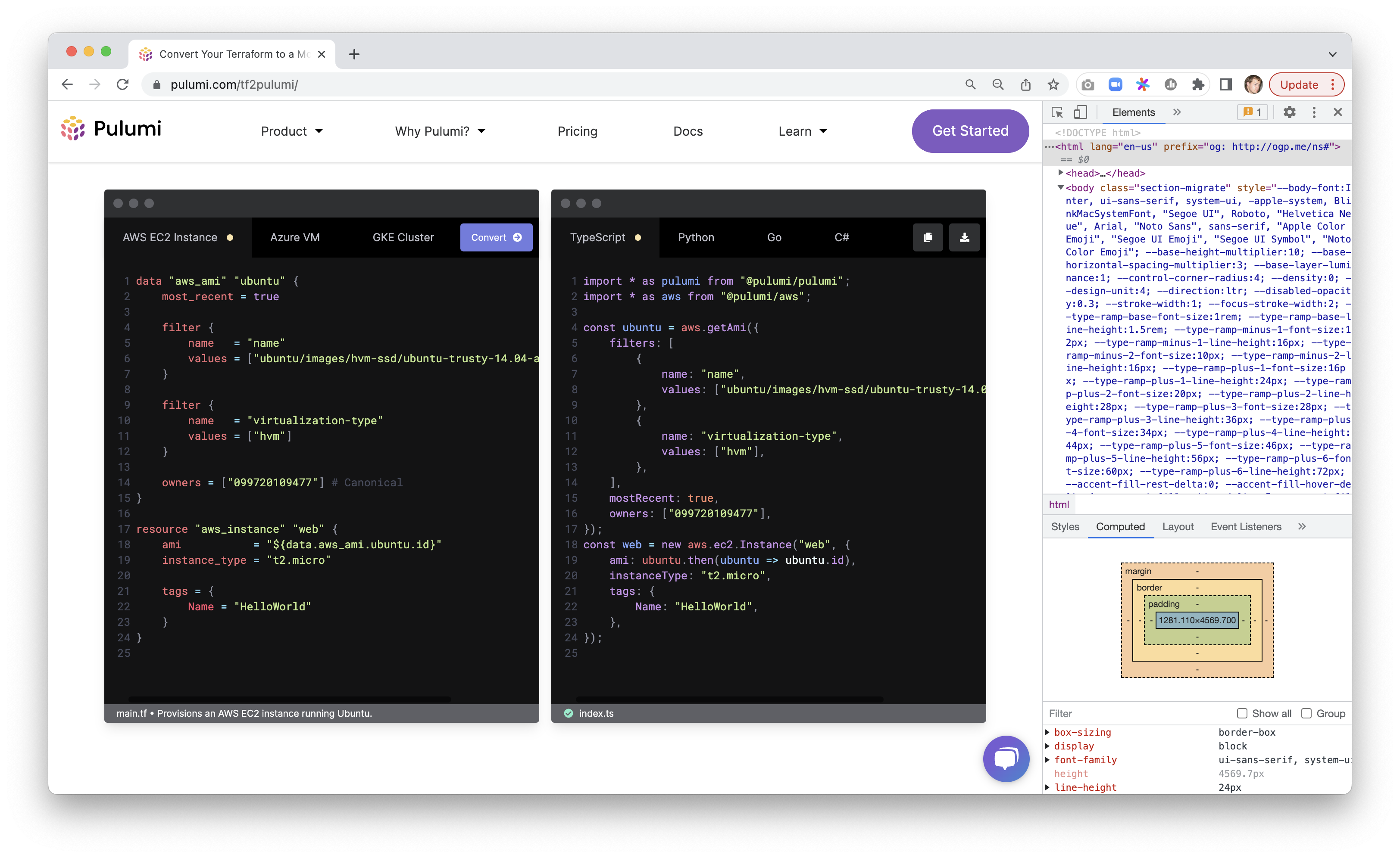 Below 1280 screenwidth "convert" button isn't shown on 2pulumi tools · Issue #2605 · pulumi ...