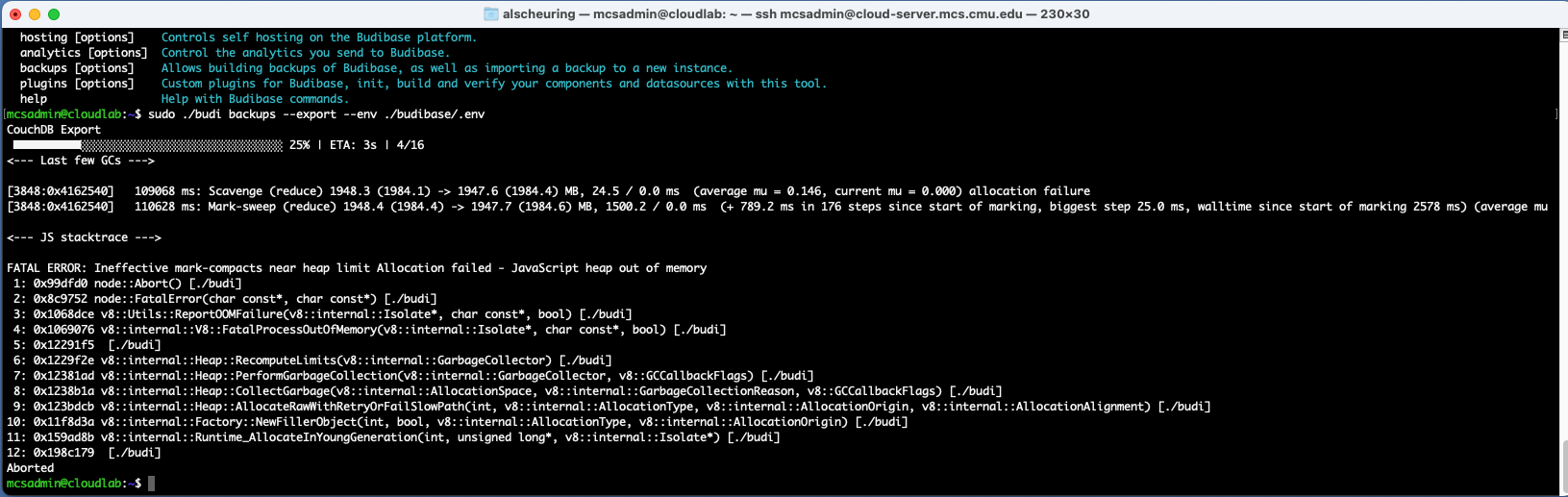 Backup fails · Issue #8262 · Budibase/budibase · GitHub