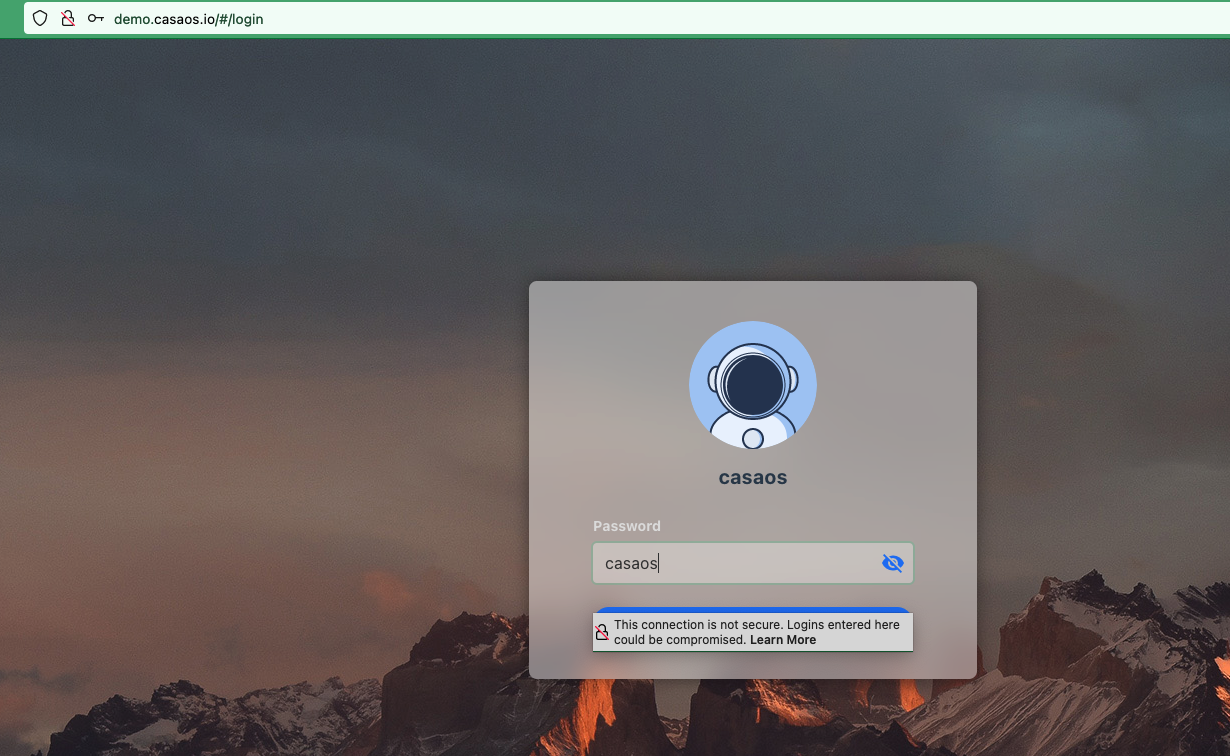 Live demo page incorrect password · Issue #765 · IceWhaleTech/CasaOS · GitHub