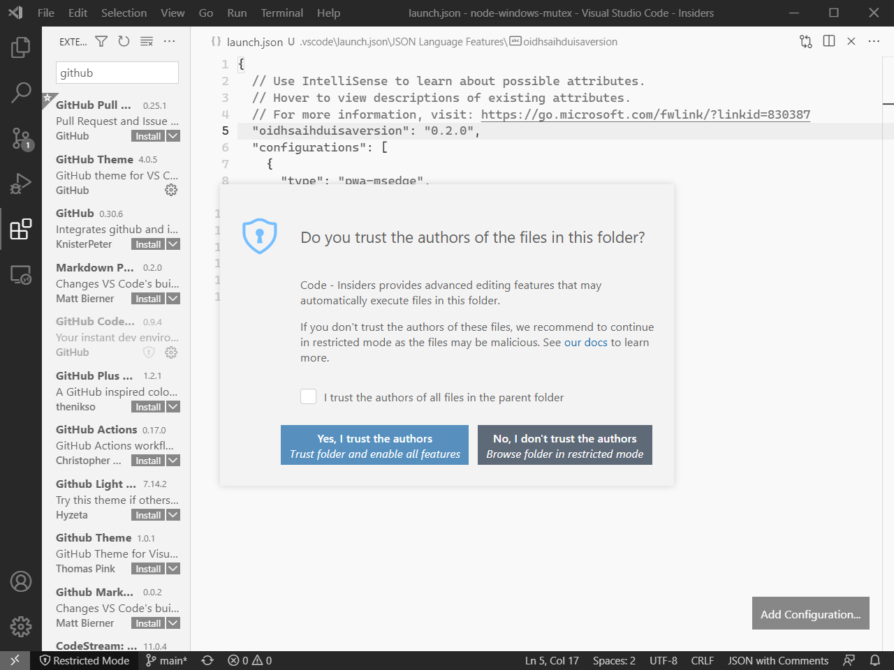 Modal dialogs should reduce noise around dialog · Issue #122521 · microsoft/vscode · GitHub