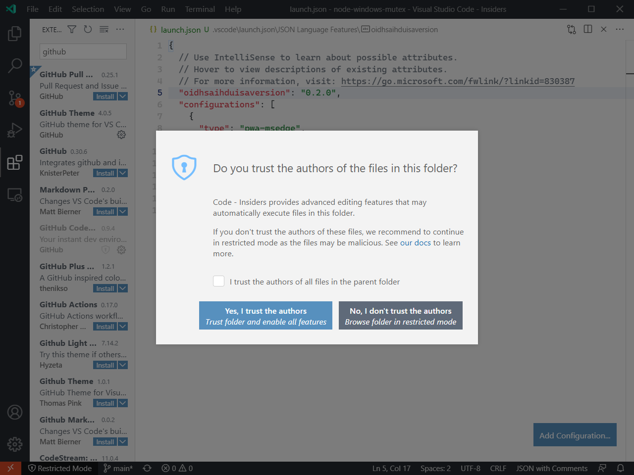 Trust dialog has low contrast to background · Issue #122393 · microsoft/vscode · GitHub