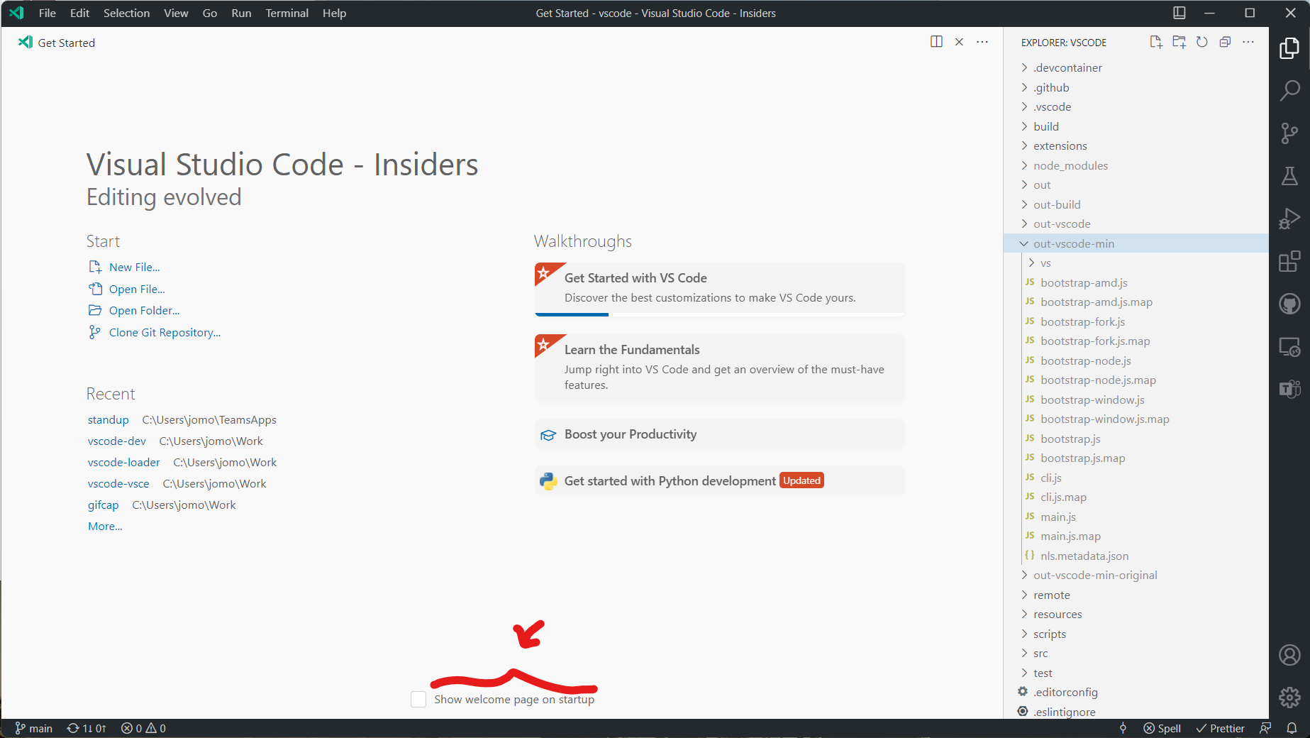 Getting started: Misleading checkbox UX · Issue #140403 · microsoft/vscode · GitHub