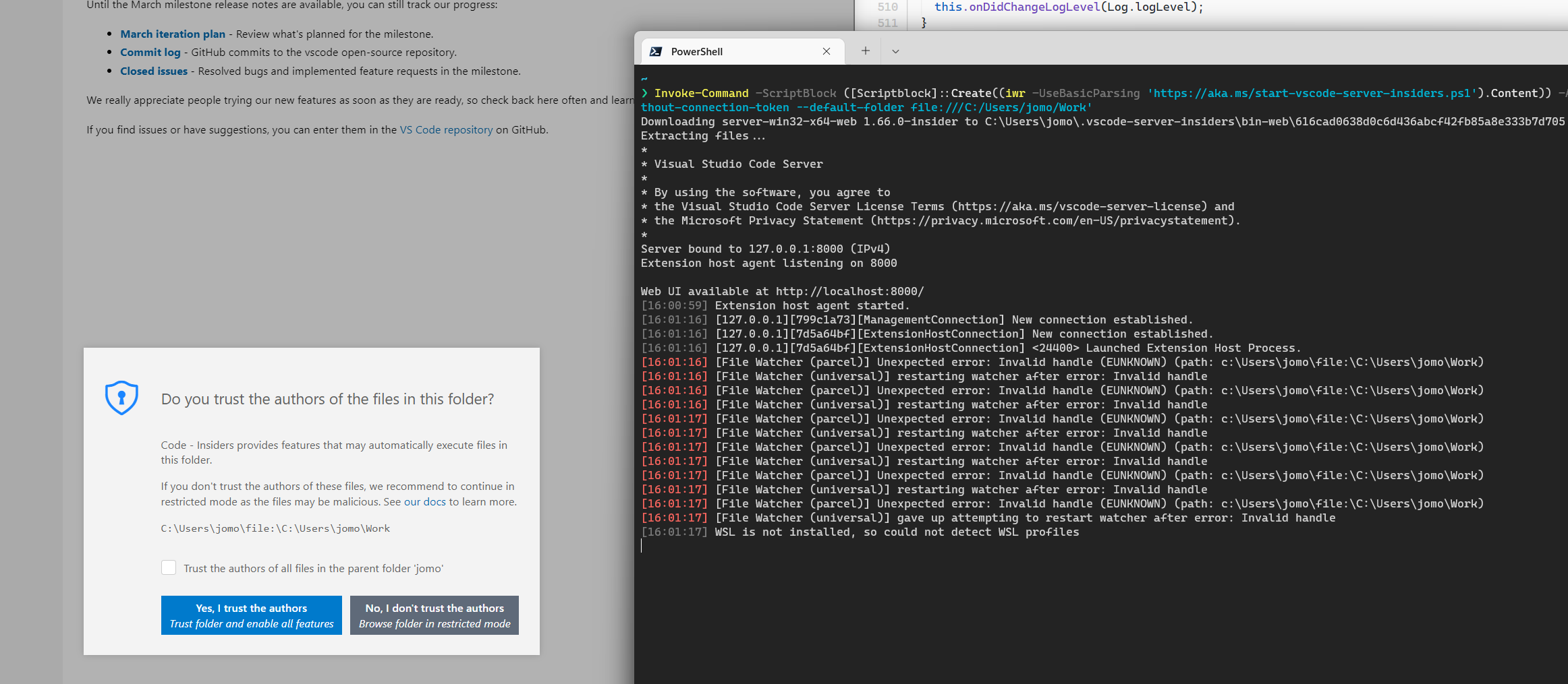 Code server provide a way to open a default-folder or default-workspace ...