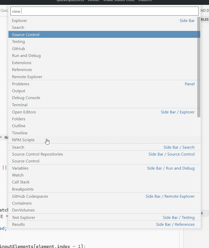 Quickpick separators come and go when scrolling · Issue #153468 · microsoft/vscode · GitHub