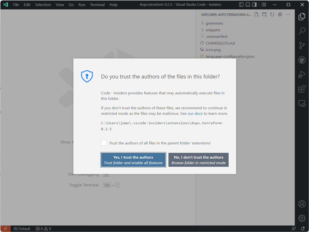 Double Workspace Trust Prompt · Issue 155384 · Microsoft Vscode · Github