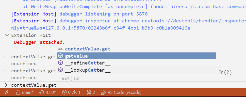 Debug console: Accepting a suggestion with Enter submits the entire ...