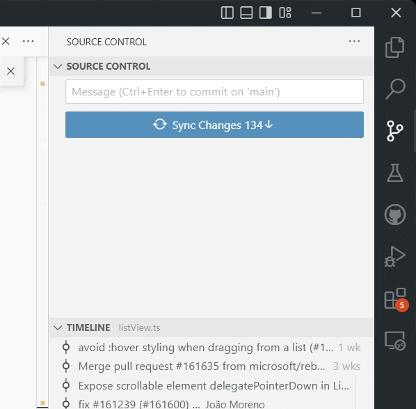 SCM: Timeline refresh calls trigger other refresh calls · Issue #164113 · microsoft/vscode · GitHub
