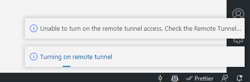 Cancelling "Turn on Remote Tunnel Access..." shows progress and errors · Issue #166354 ...