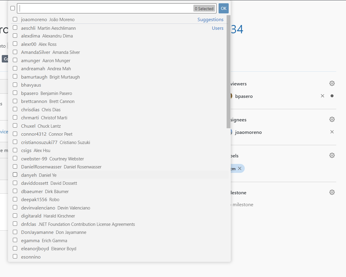 Pre Select Reviewersassigneeslabels In Quick Open · Issue 4211 · Microsoftvscode Pull 