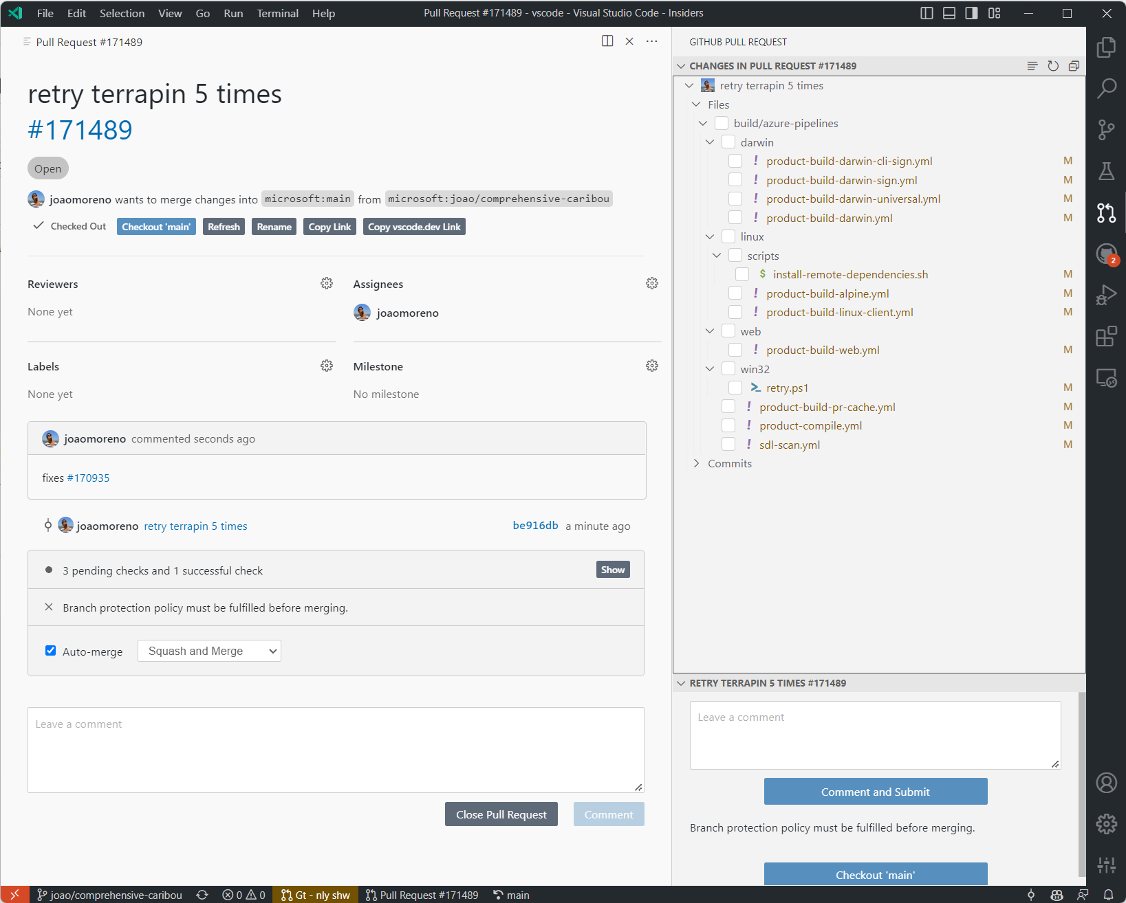 Setting to switch back to `main` once PR gets created · Issue #4400 ...