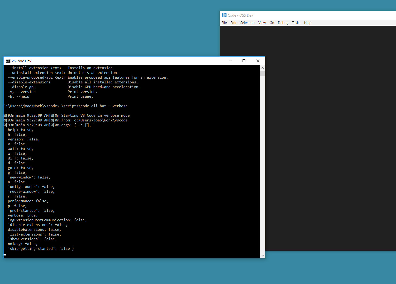 Output of code-cli.bat script not shown · Issue #29049 · microsoft ...