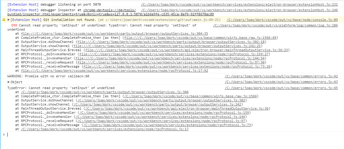 OutputService: TypeError: Cannot read property 'setInput' of undefined ...