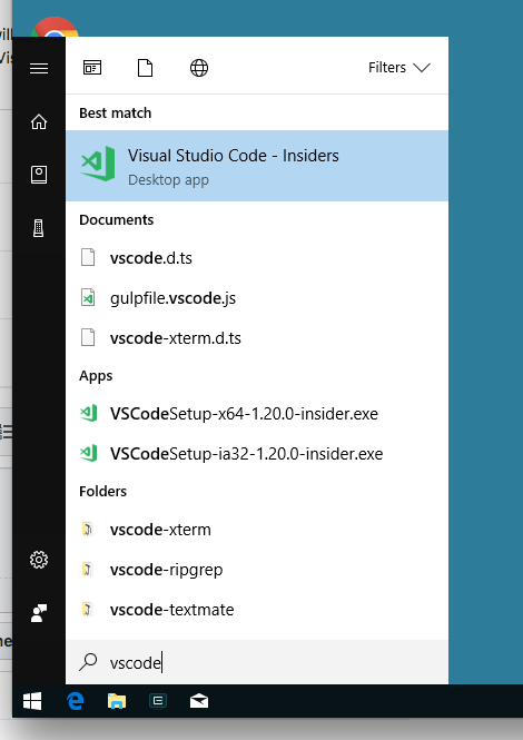 In windows: start -> "vscode" does not find Visual Studio Code · Issue ...