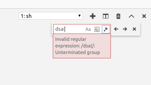 Terminal find widget actions should be disabled when input is invalid · Issue #73396 · microsoft ...