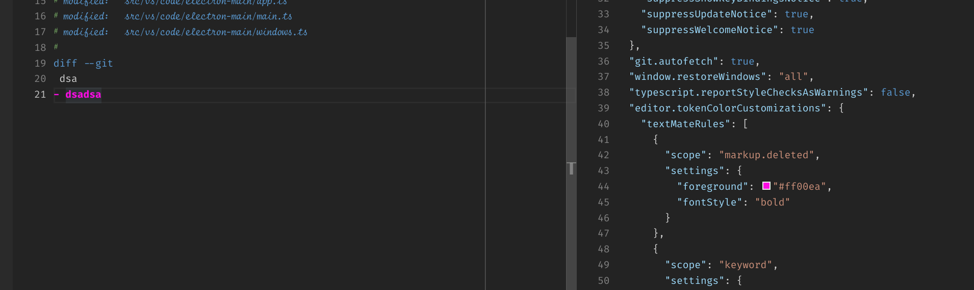 Ability to customize deleted/inserted hunk colors · Issue #73727 ...