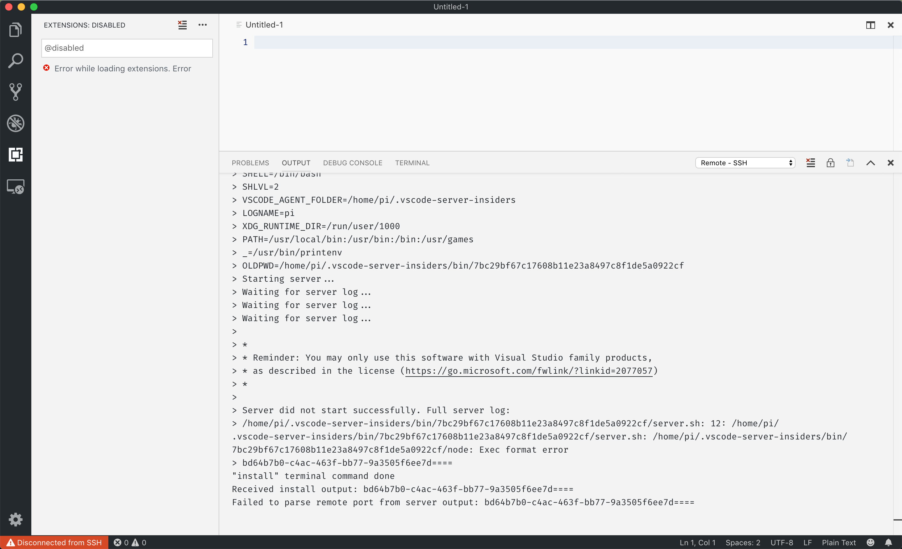 Failed to list disabled extensions on a broken remote window · Issue ...