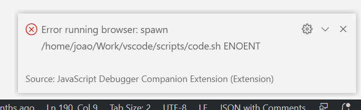 Selfhost: Can't use Chrome debugger in remote WSL · Issue #94607 · microsoft/vscode · GitHub