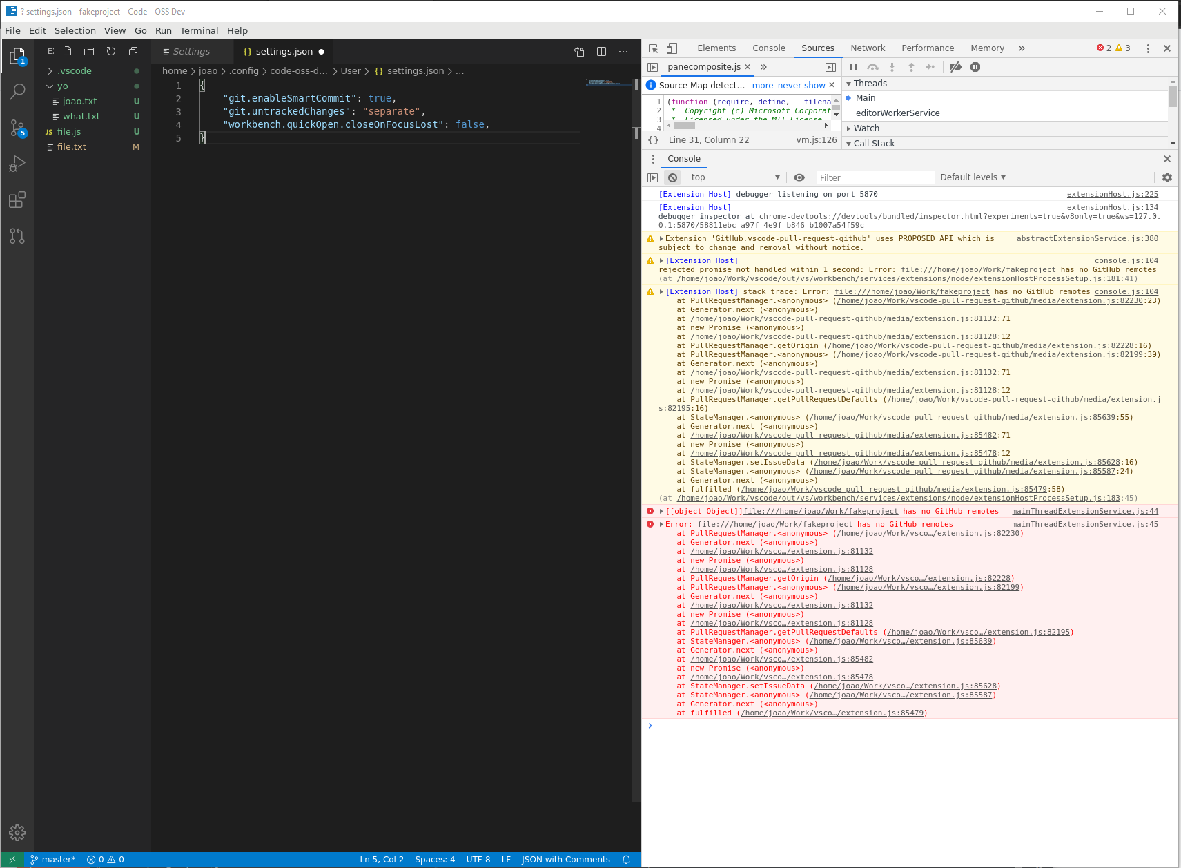 Don't pollute devtools when there's no GitHub remote · Issue #1662 · microsoft/vscode-pull ...