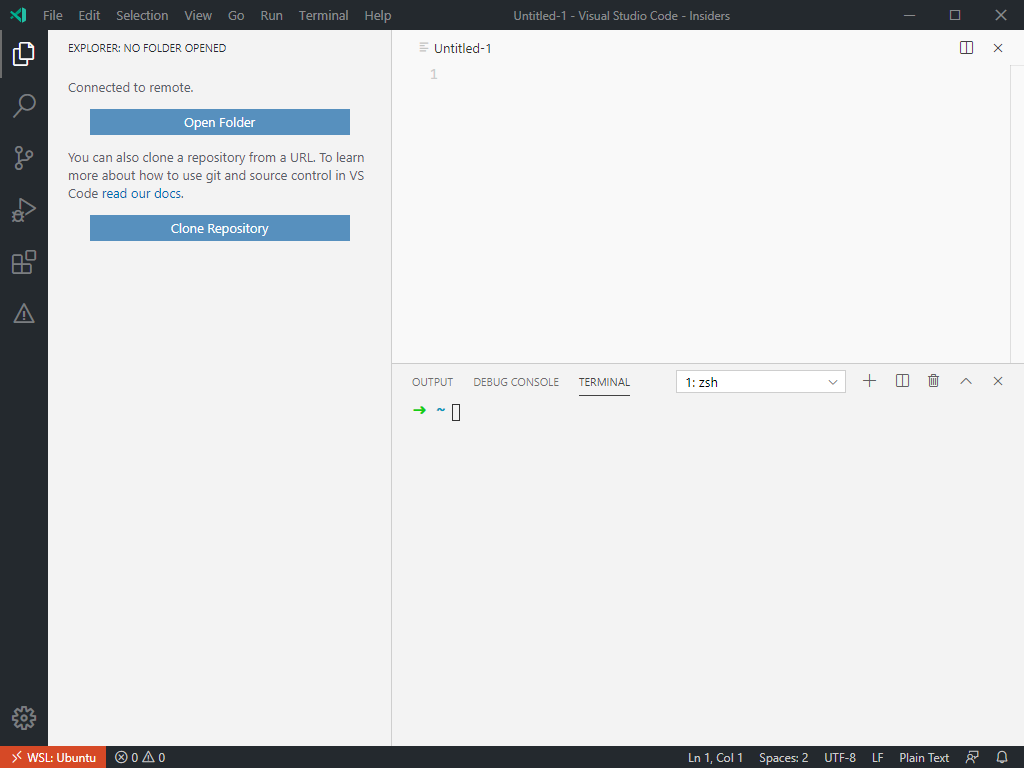 New WSL Window always shows terminal · Issue #2806 · microsoft/vscode-remote-release · GitHub