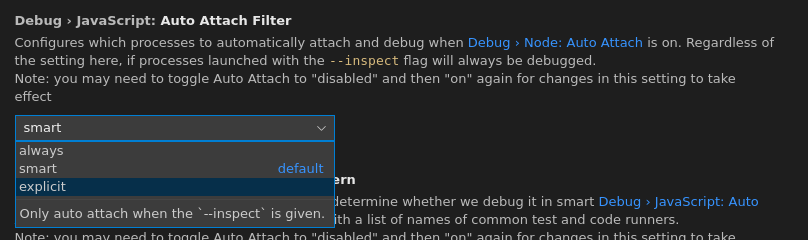 Debug: Rename JavaScript Auto Attach Filter setting `explicit` value · Issue #105840 · microsoft ...